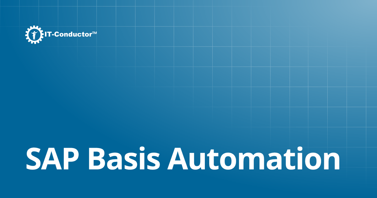 SAP Basis Automation | IT-Conductor Documentation