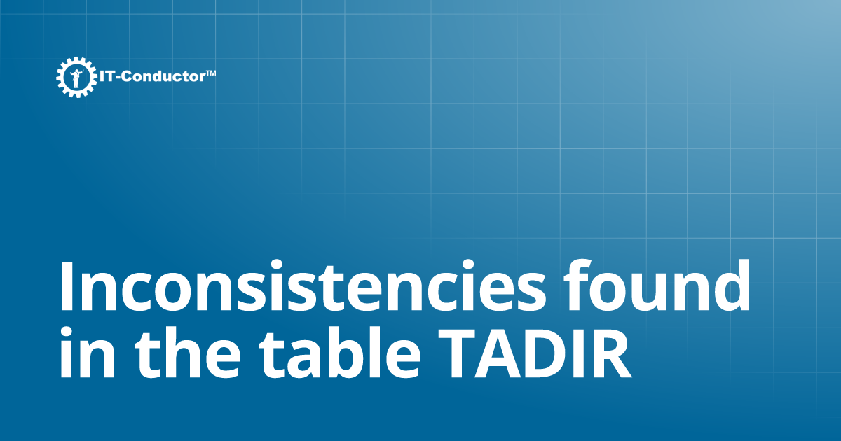 Inconsistencies found in the table TADIR | IT-Conductor Documentation