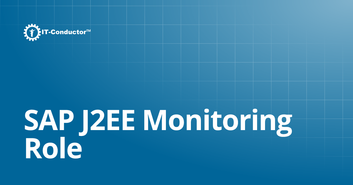 SAP J2EE Monitoring Role | IT-Conductor Documentation